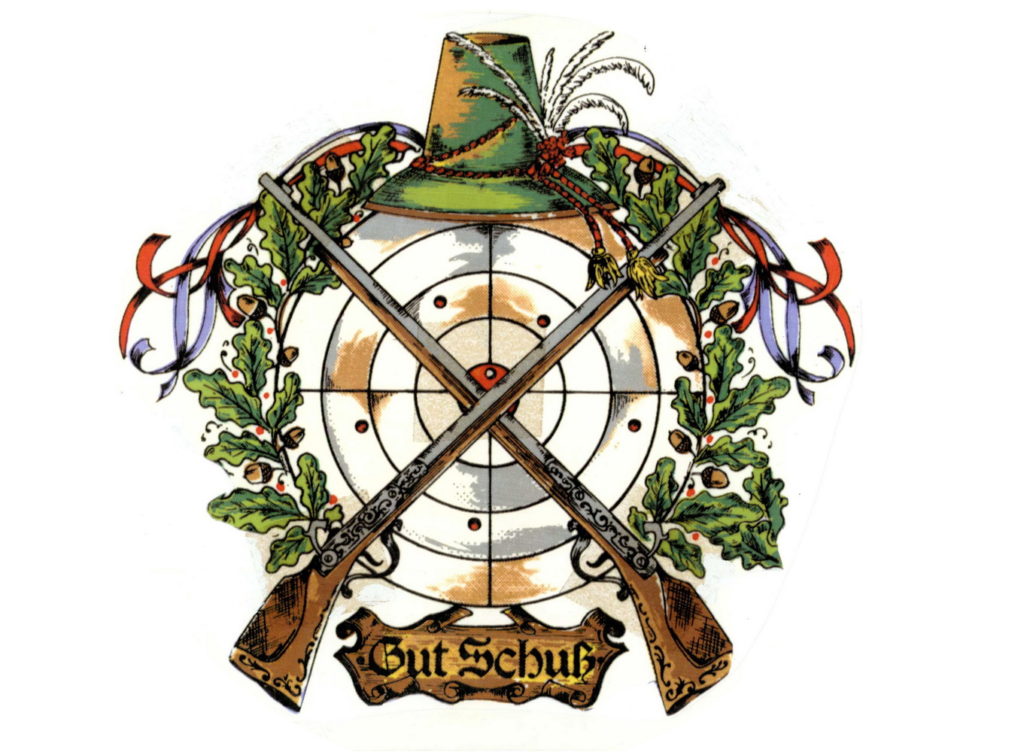 Nr. L/LM 005-gekreuzte Gewehre – Gut Schuß 1-090 – A.Pansa Shop